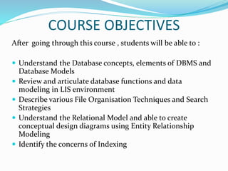 Database & content organisation course intro | PPT