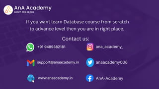 DATABase Courses - AnA Academy | PPT