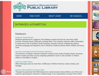 Database Delivery: Making the Most of Your Library's Databases | PDF