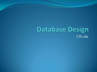 Intro to Database Design | PPT