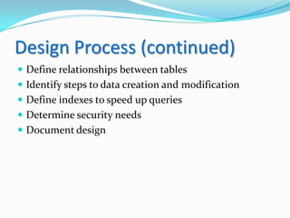 Intro to Database Design | PPT