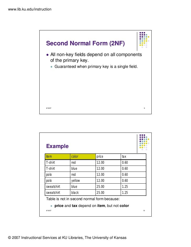 Database design & Normalization (1NF, 2NF, 3NF) Database design & Normalization (1NF, 2NF, 3NF)