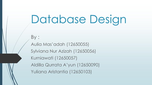 Database design | PPTX
