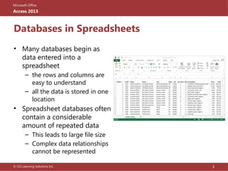 databasebesignmsaccessfirstdiscussiononline1 | PPTX