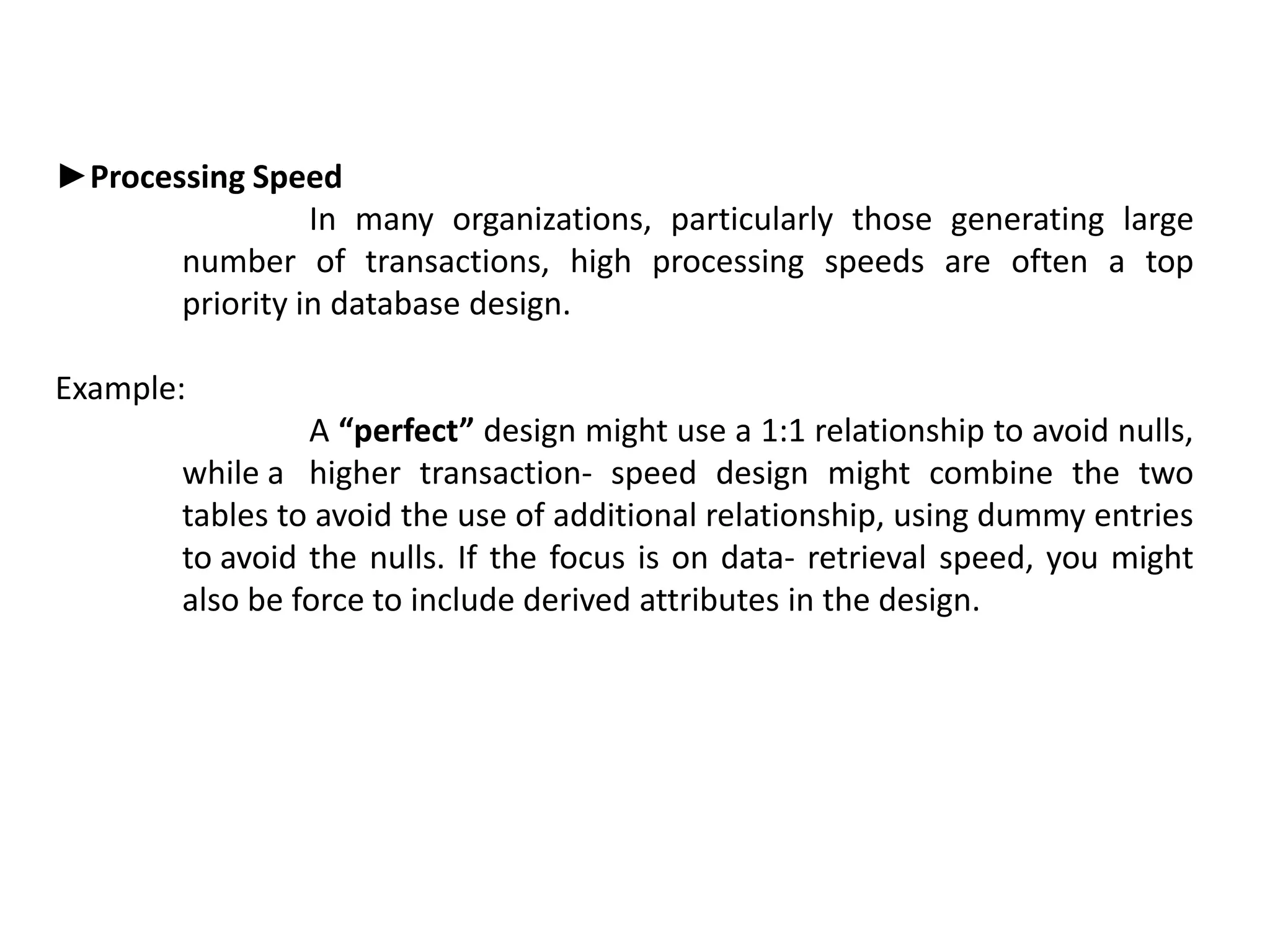 Database design challenges conflicting goals | PPTX