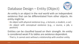 Database design (entity, entity set and entity type) unit 2 part 3 | PPT