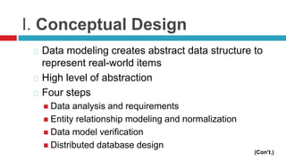 Database design process | PPTX | Databases | Computer Software and Applications