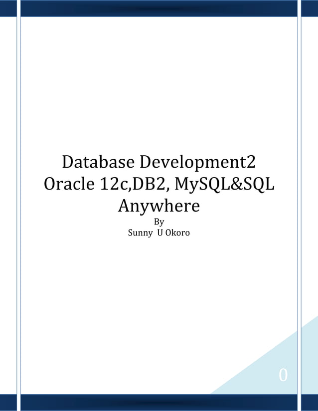 Db Develop 2 Oracle 12c Db2 Mysql Sql Anywhere 16 Pdf