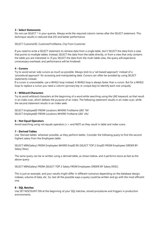 Database development coding standards | PDF