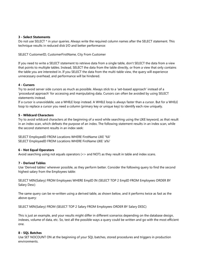 Database Development Coding Standards Pdf