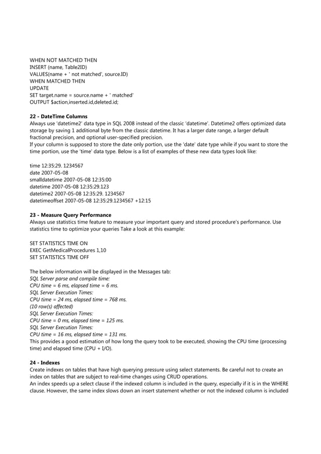 Database development coding standards | PDF