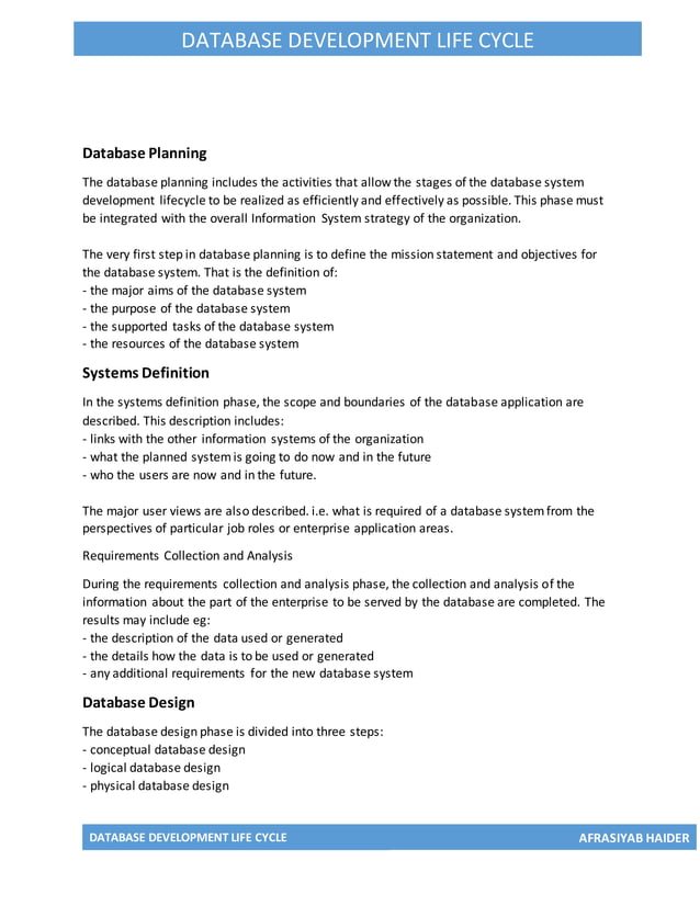 Database development life cycle | PDF