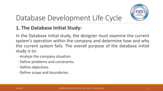 Database development life cycle unit 2 part 1 | PPT