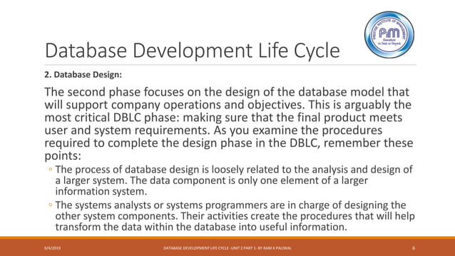 Database development life cycle unit 2 part 1 | PPTX