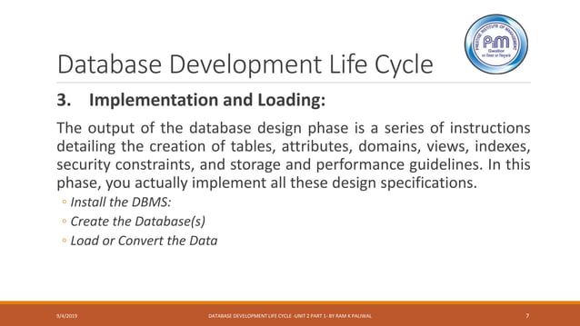 Database development life cycle unit 2 part 1