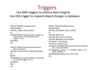 Database Development Replication Security Maintenance Report | PPT | Databases | Computer ...