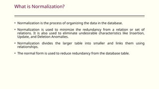 database ds...normalization in data base | PPT