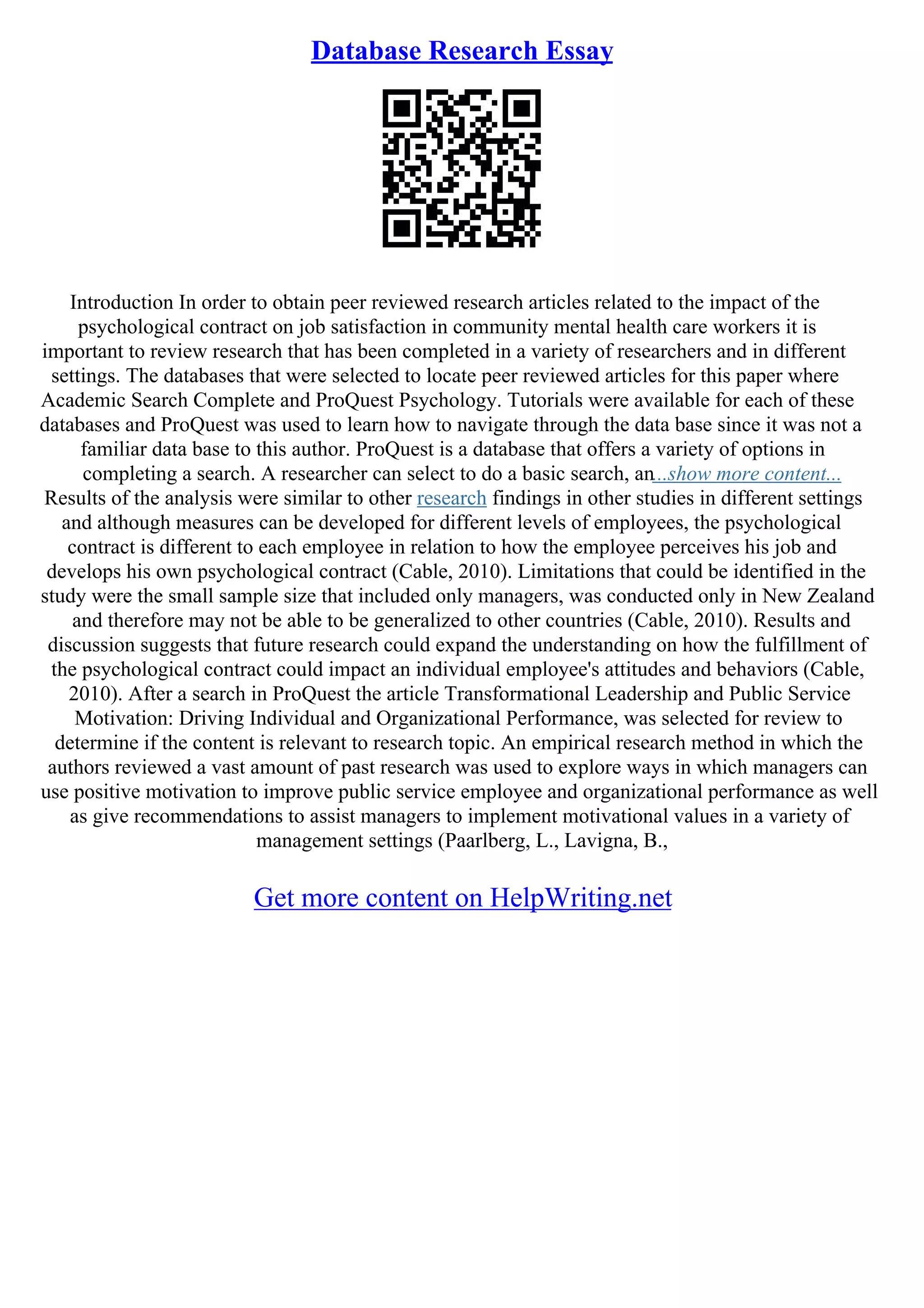 Database Essay | PDF