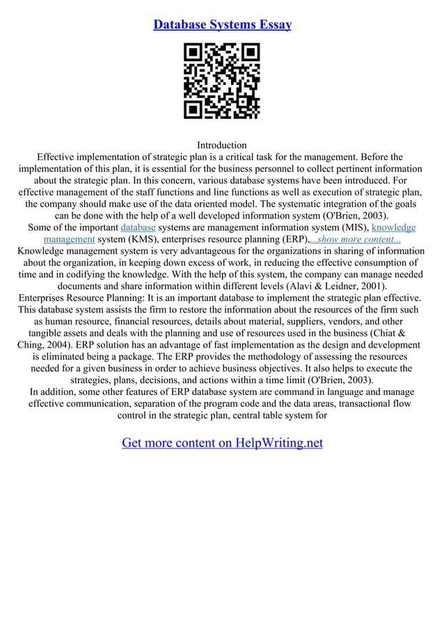 Database Essay | PDF