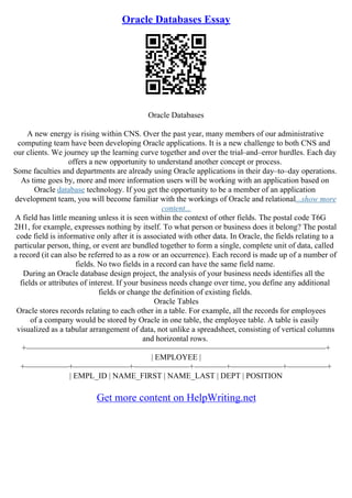 Database Essay | PDF