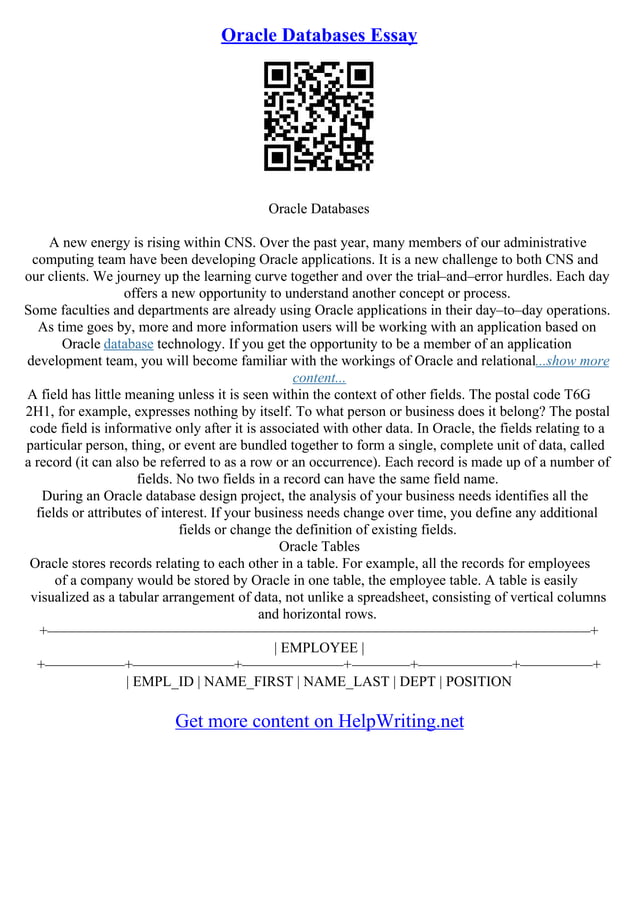 Database Essay | PDF