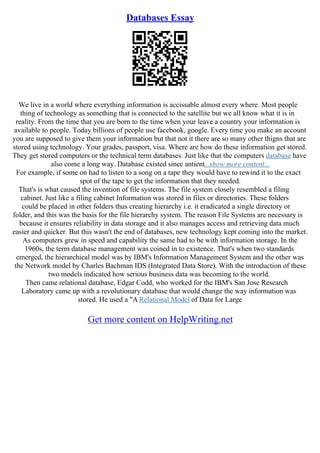Database Essay | PDF