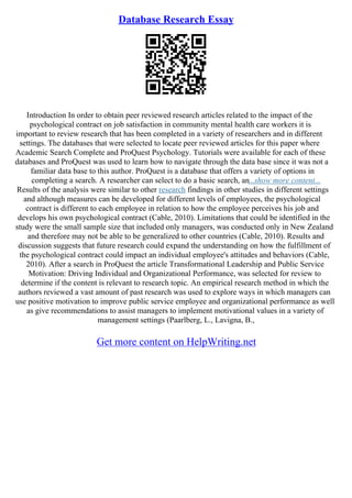 Database Essay | PDF