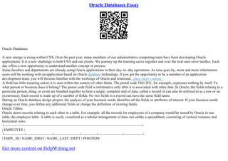 Database Essay | PDF