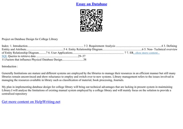 Database Essay | PDF