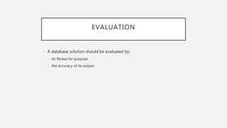 Database Evaluation | PPTX
