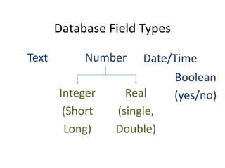 Database field types | PPT