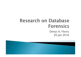 Database forensics | PPT