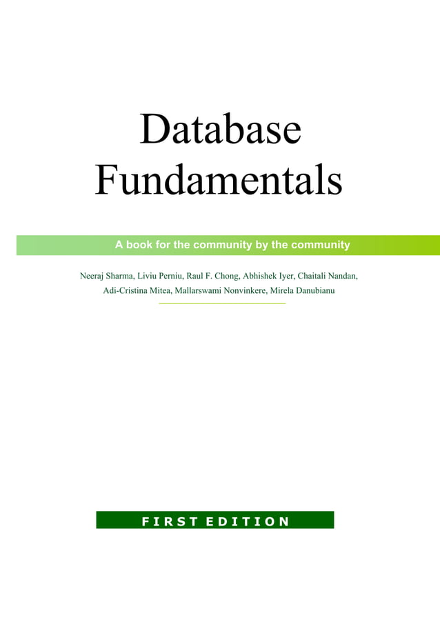 Database fundamentals | PDF