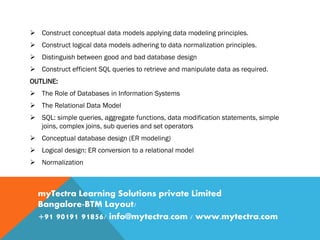 DataBase Fundamentals Training in Bangalore by myTectra | PPT