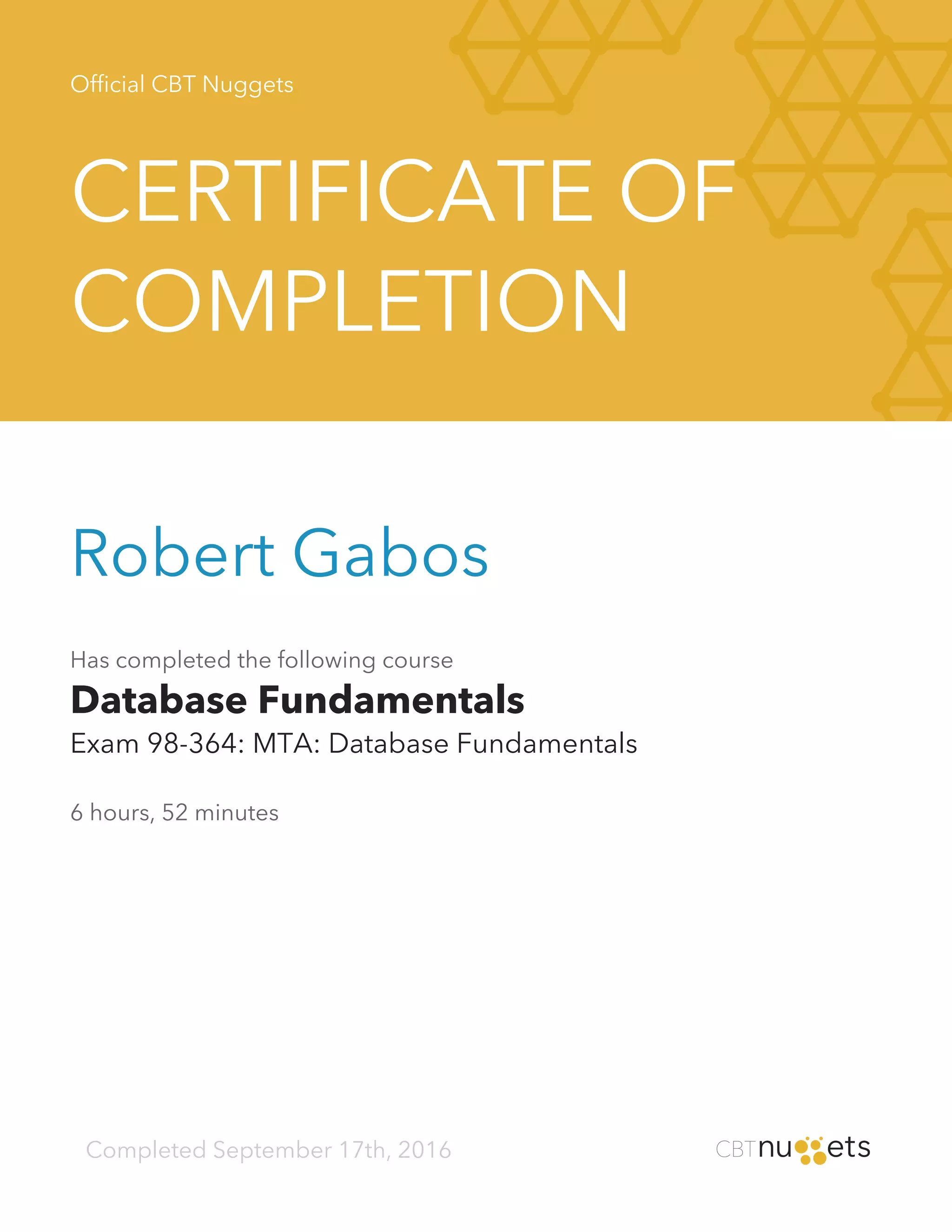 CBT Nuggets - Database Fundamentals Exam 98-364 MTA | PDF