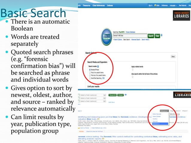 Database group exploration psyc info | PPT