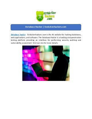 Database Hacker | Evolutionhackers.com