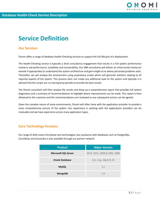 Database Health-Check Consulting Service | PDF