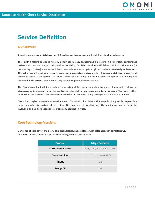 Database Health-Check Consulting Service