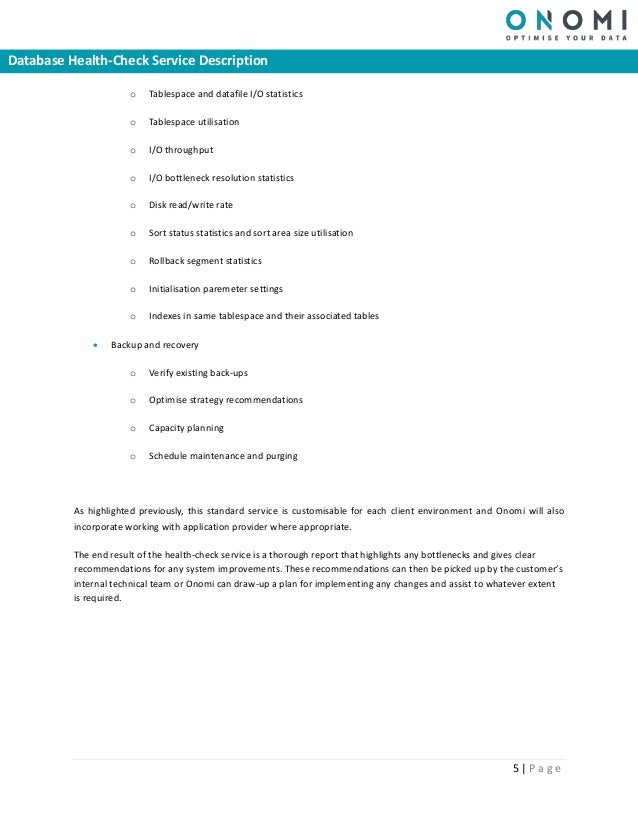 Database Health-Check Consulting Service