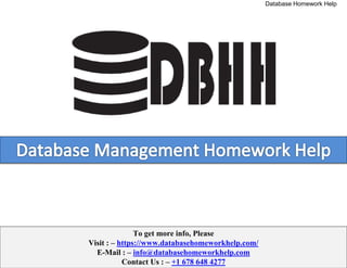 Database Management Assignment Help | PPTX | Databases | Computer Software and Applications