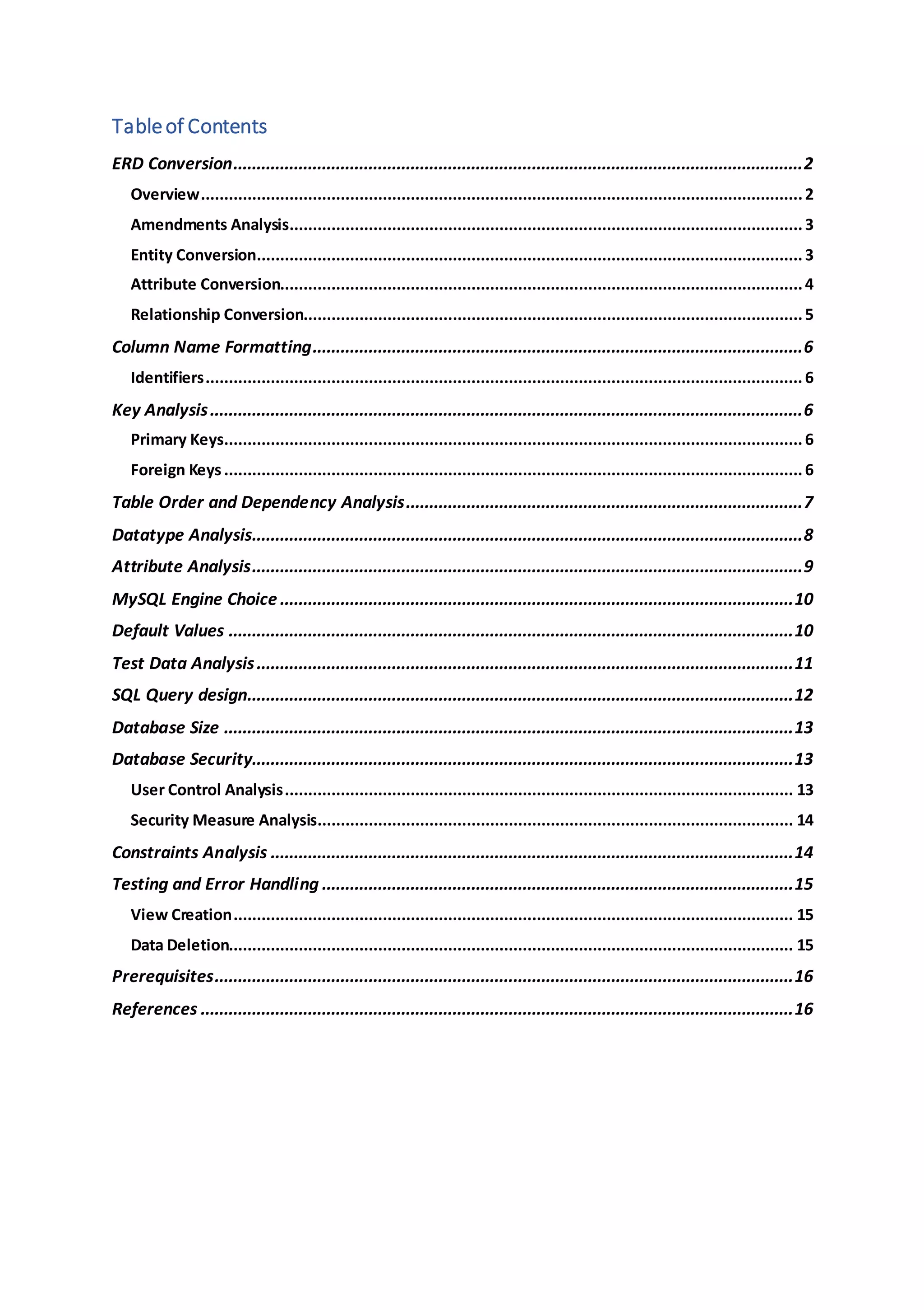 Relational Database Analysis And Implementation Docx