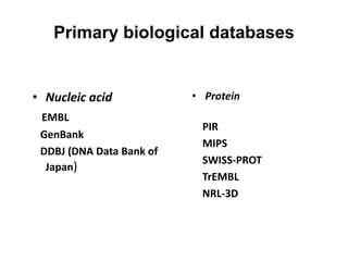 Data Base in Bioinformatics.ppt