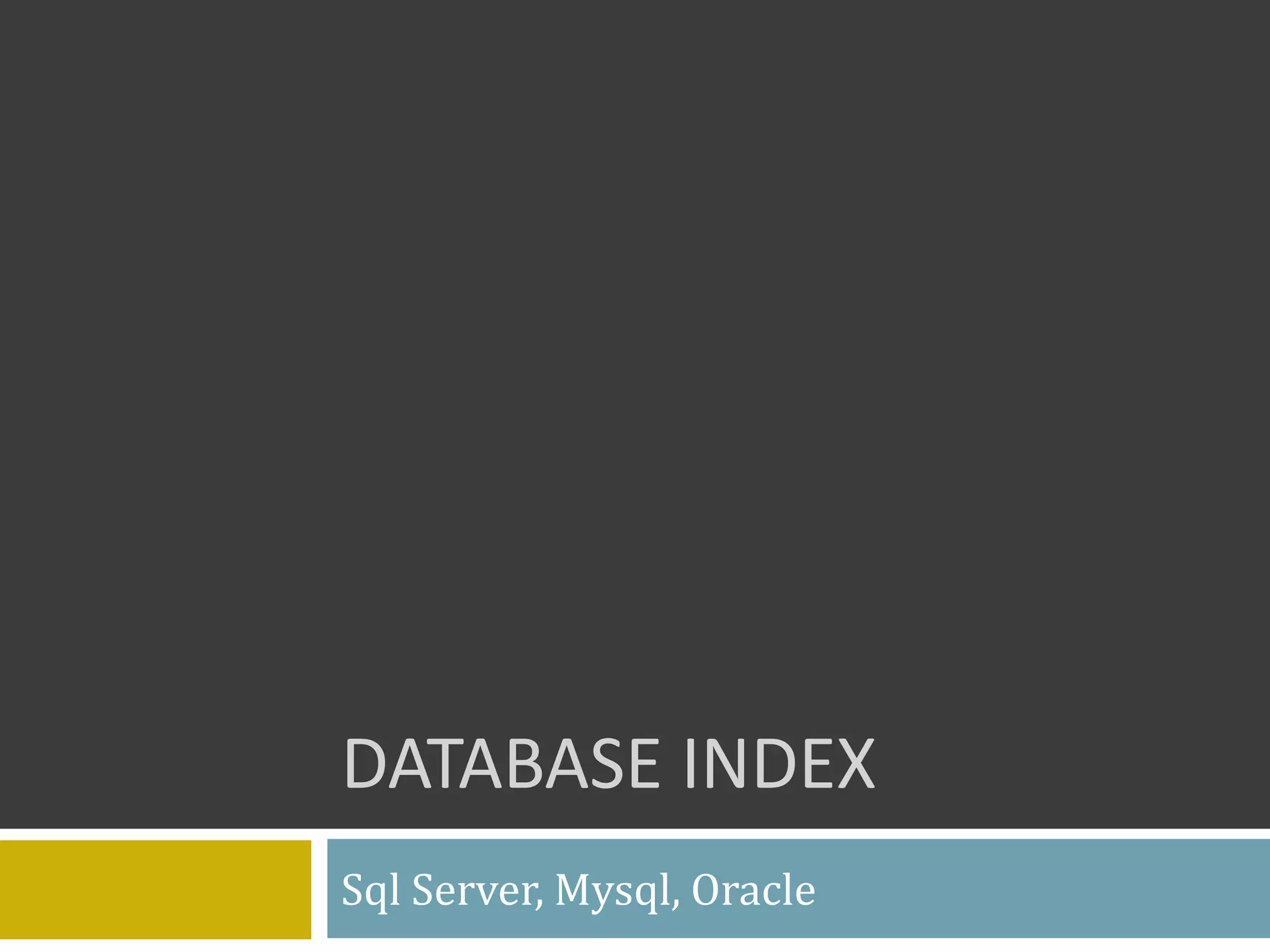 Optimize Database Performance with Indexes | PPT