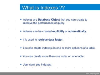 Database index by Reema Gajjar | ODP