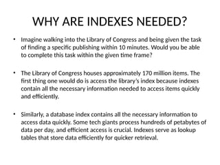 Database_Indexing_AND ITTS TYPES PRESENTATION | PPT