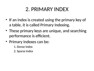 Database_Indexing_AND ITTS TYPES PRESENTATION | PPT