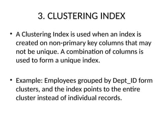 Database_Indexing_AND ITTS TYPES PRESENTATION | PPT