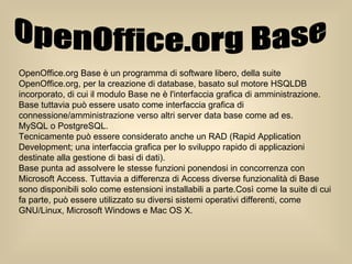 Data Base In Open Office | PPT