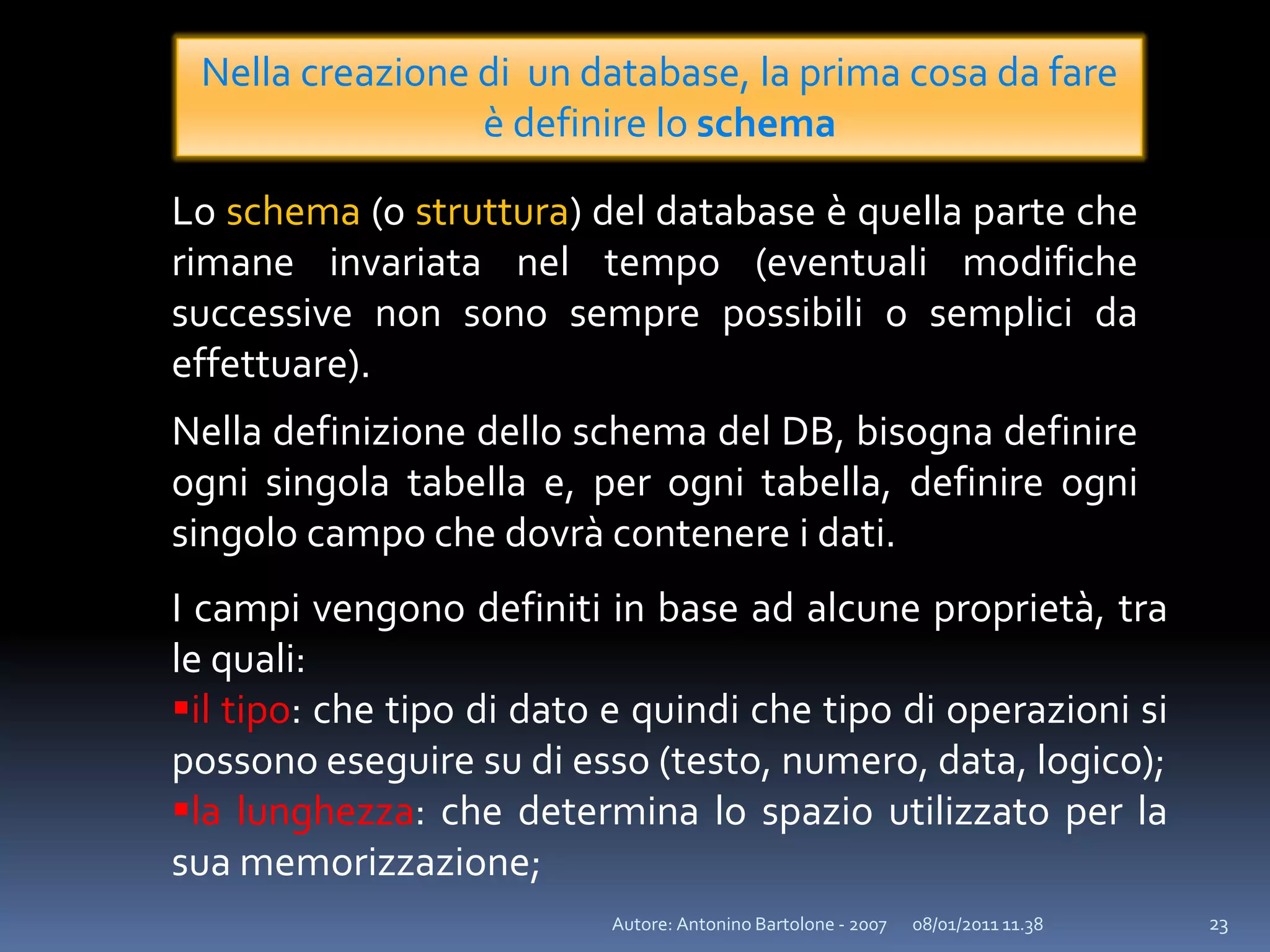Database introduzione | PPTX